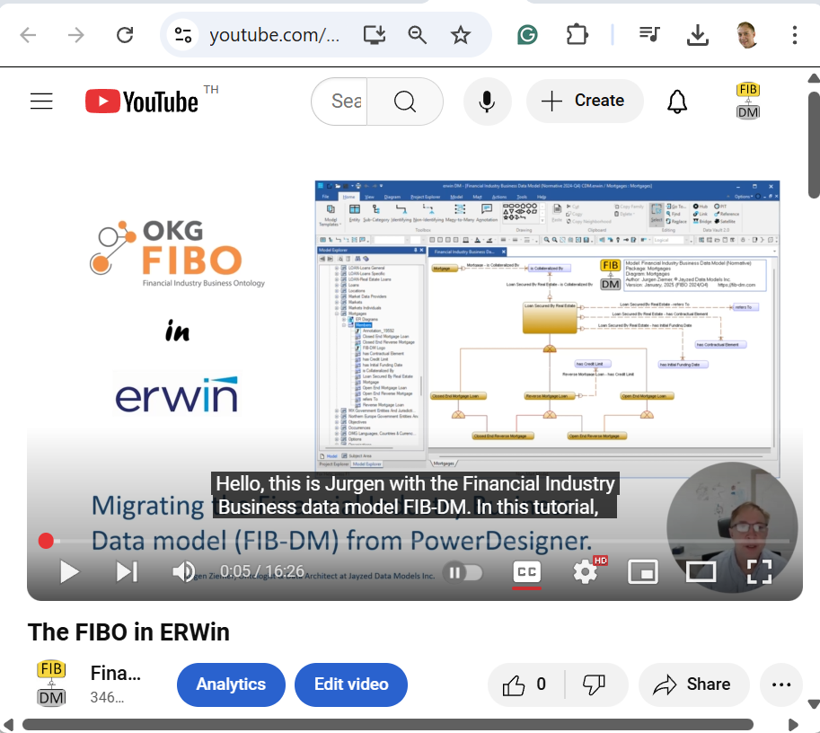 The FIBO in ERWin video - Financial Industry Business Universal Model